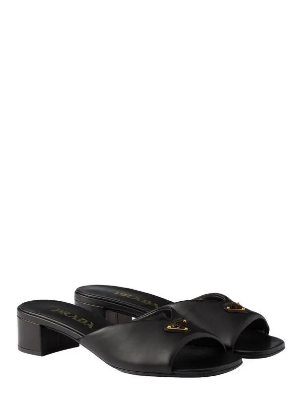 Prada Padded Nappa Leather Sandals - Black