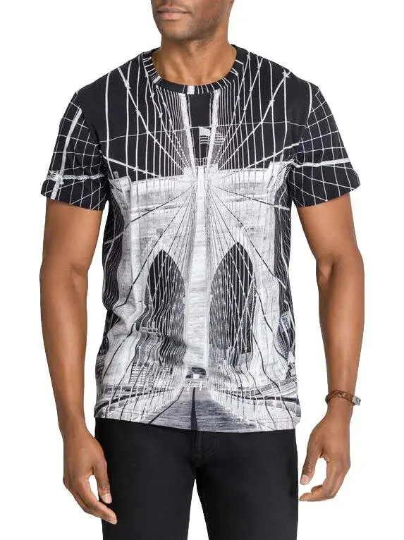 BROOKLYN BRIGADE Slim Fit Brooklyn Bridge Crew T-shirt - Black