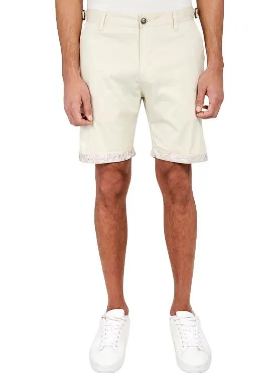 BROOKLYN BRIGADE Flat Front Slim Fit Shorts - Ecru