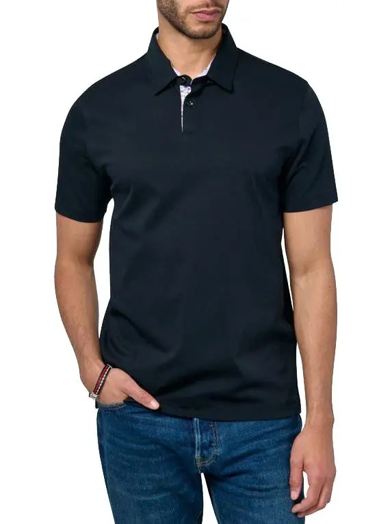 BROOKLYN BRIGADE Slim Fit Solid Short Sleeve Polo - Black