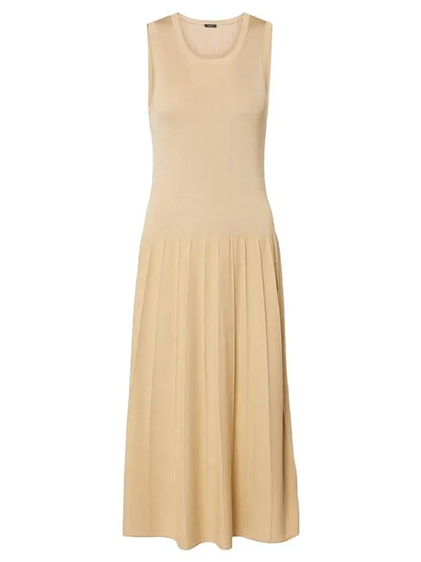 JOSEPH Pleated Midi Dress - Neutrals