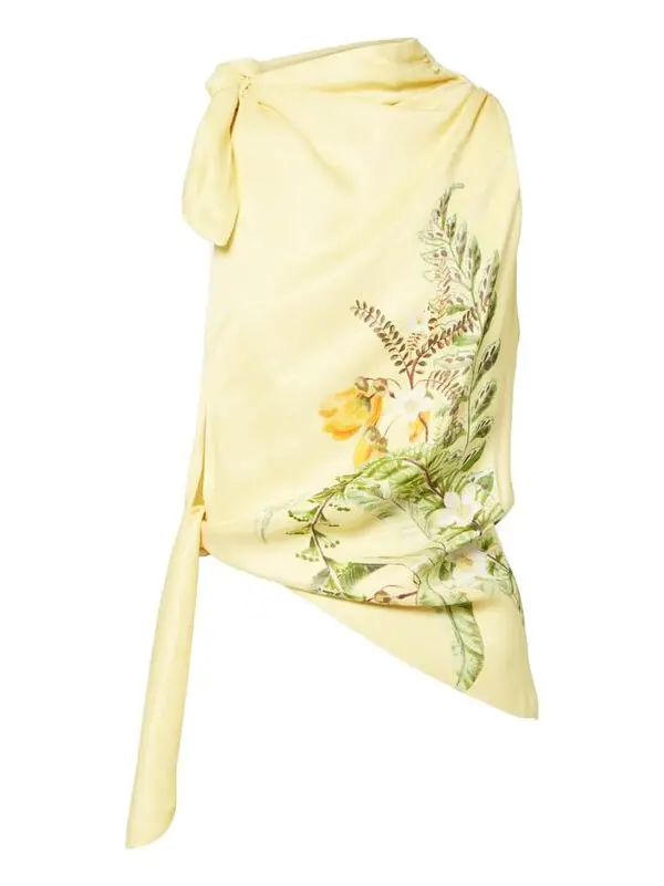 ALEMAIS Alémais Sol Printed Tie-neck Top - Yellow