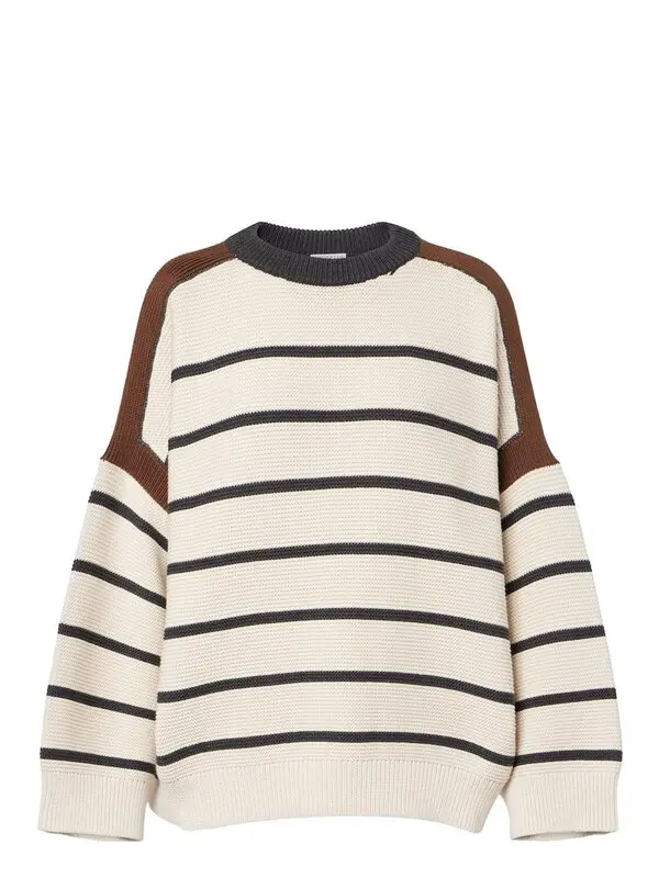 Brunello Cucinelli Striped Cotton Sweater - Multicoloured