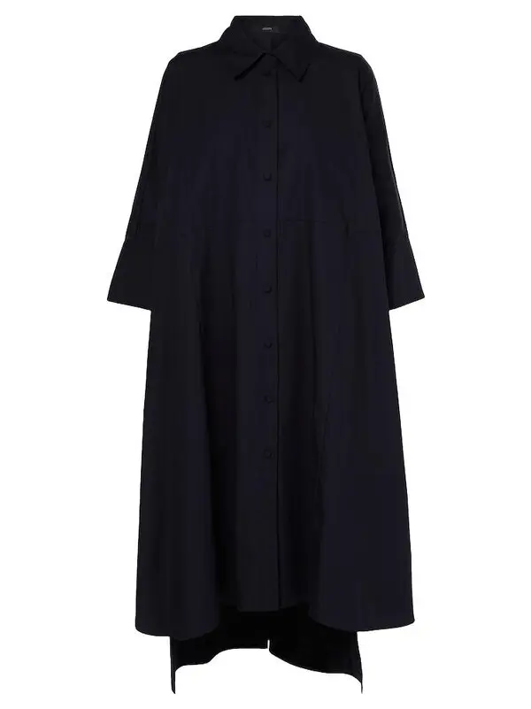 JOSEPH Dania Cotton Poplin Shirt Dress - Blue