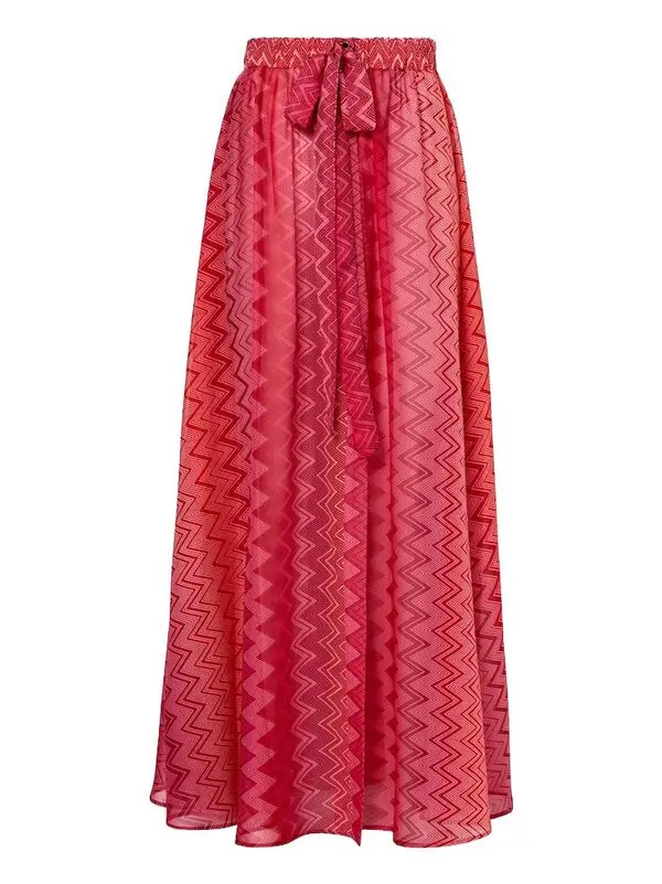 Missoni Chevron Silk Maxi Skirt - Multicoloured