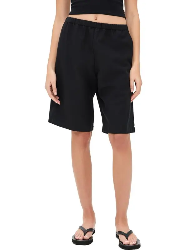 Enza Costa Twill Bermuda Shorts - Black