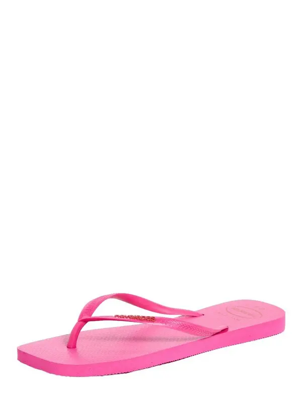 Havaianas Slim Square Logo Pop Up Sandals - Pink Flux