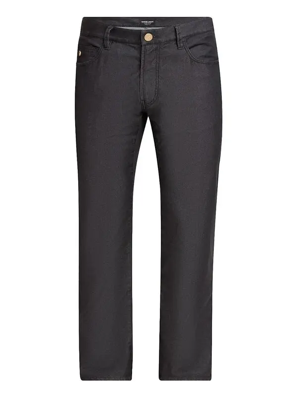 Giorgio Armani Cotton-silk Five-pocket Pants - Blue