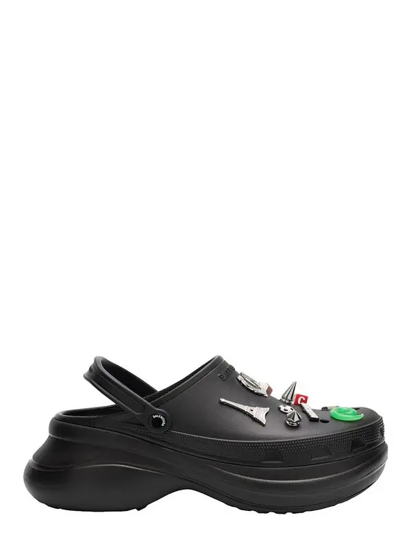 Balenciaga X Crocs™ Mules With Charms - Black