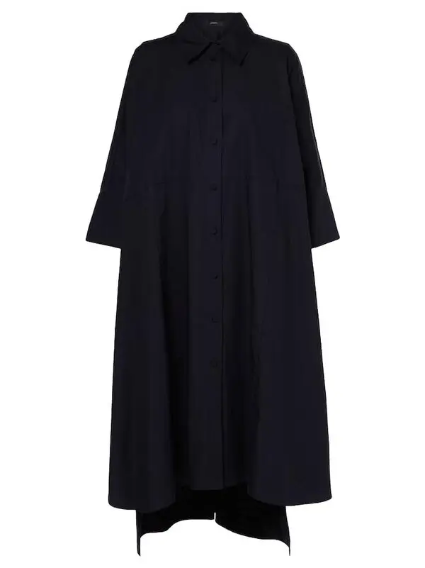 JOSEPH Dania Cotton Poplin Shirt Dress - Blue