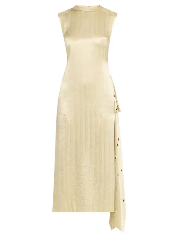 JASON WU Crinkled Satin Laser-cut Shift Dress - Pistachio
