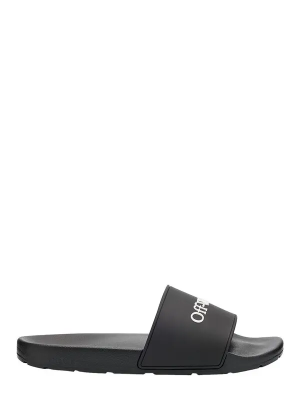 Off-White Bookish Logo Slide Sandals - Black - White