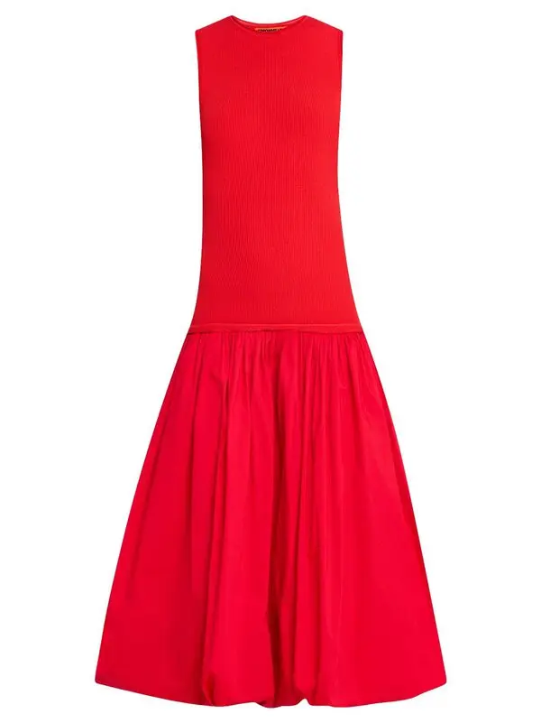 SIMONMILLER Yanez Poplin Combo Dress - Cherry Red
