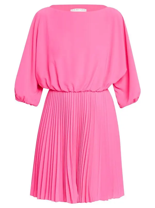 Trina Turk Triples Pleated Mini Dress - Love All Pink