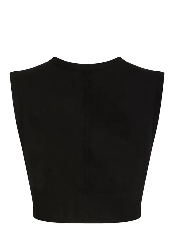 Dolce & Gabbana Ribbed Sleeveless Crop Top - Black
