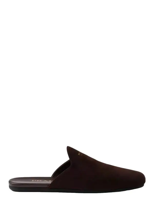 Prada Suede Slippers - Brown
