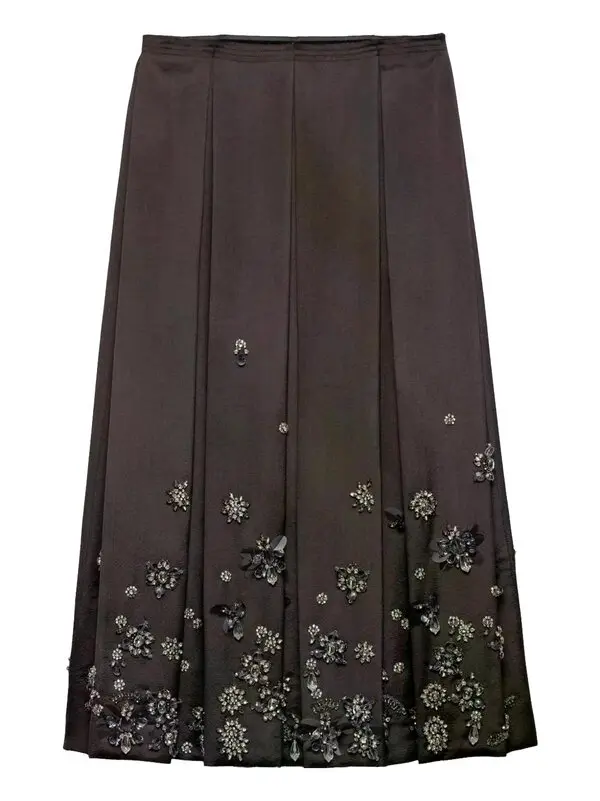 Prada Beaded Midi Skirt - Grey