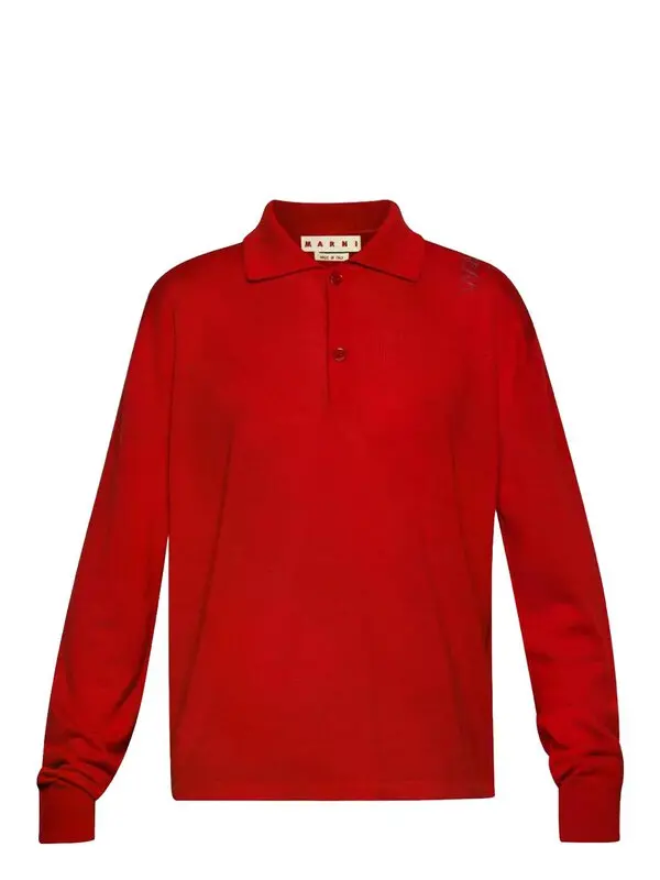 Marni Logo-embroidered Polo Shirt - Red