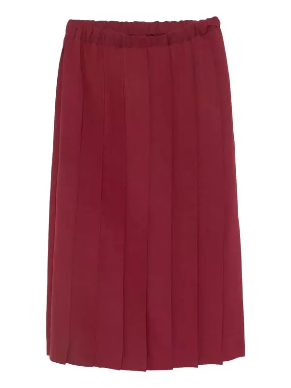 Comme Des Garçons Pleated Midi Skirt - Red