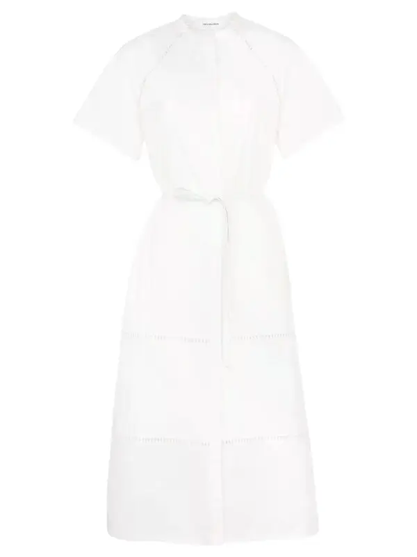 YVES SALOMON Belted Midi Dress - White