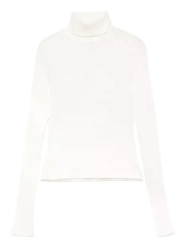 RE/DONE Ribbed Roll-neck Top - White