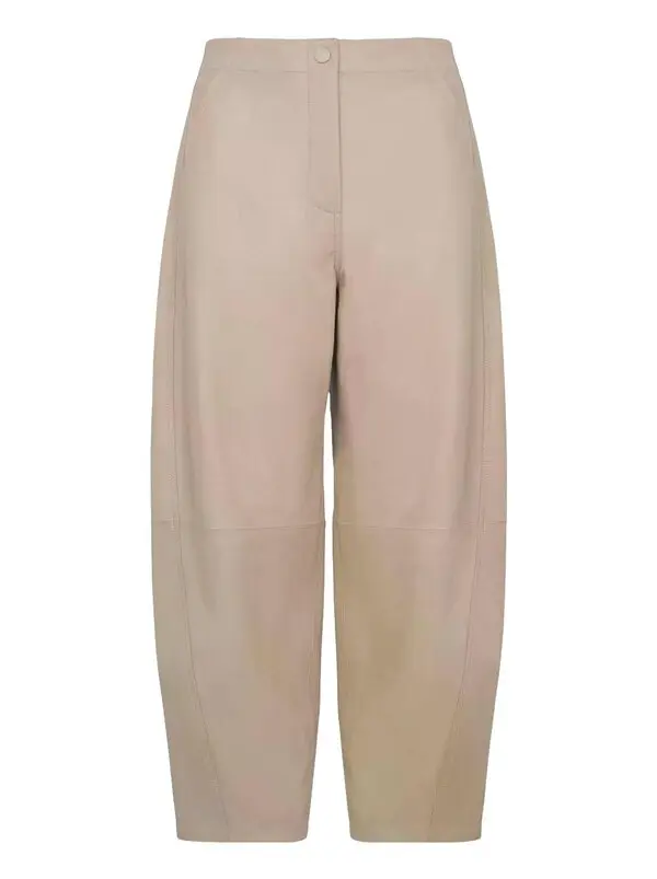 YVES SALOMON Leather Trousers - Neutrals