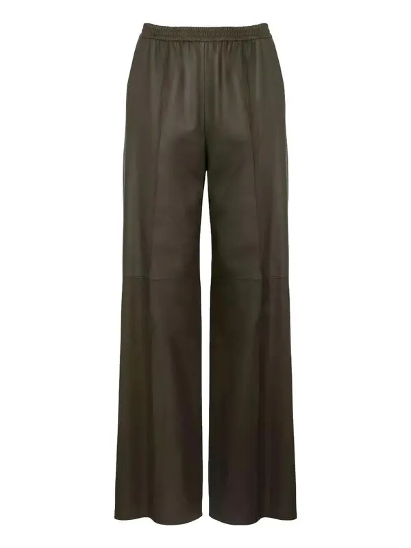 YVES SALOMON Leather Trousers - Brown