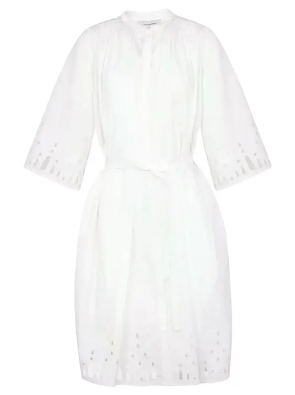 YVES SALOMON Pleated Midi Dress - White