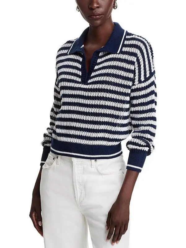 525 America Kimberly Striped Sweater - Dark Blue