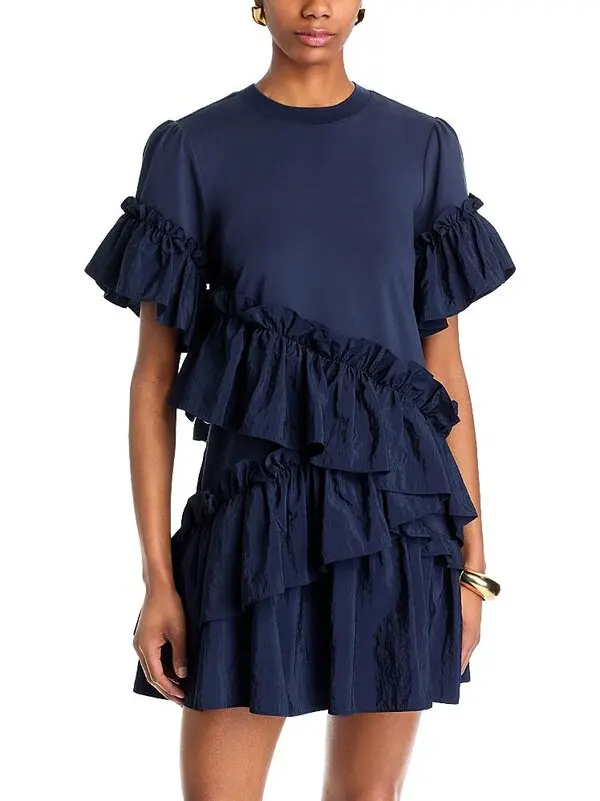 Cinq À Sept Kendria Ruffle Mini Dress - Navy