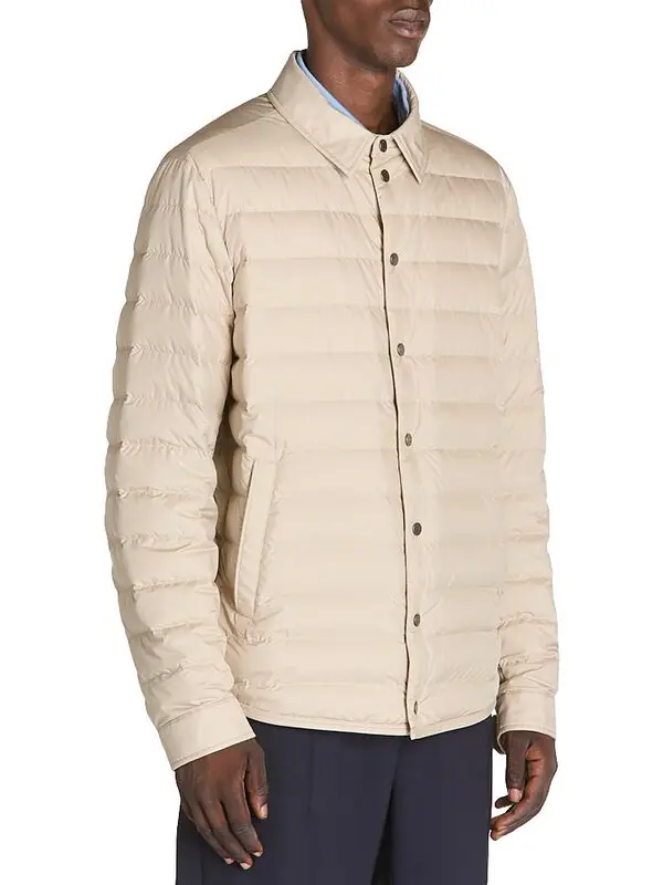 Moncler Bourdon Quilted Shirt Jacket - Medium Beige