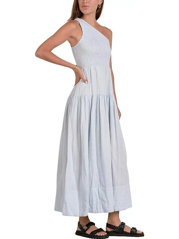 Elan One Shoulder Maxi Dress - Light Blue
