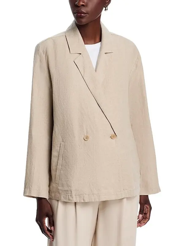 Eileen Fisher Linen Notch Collar Blazer - Unnatural