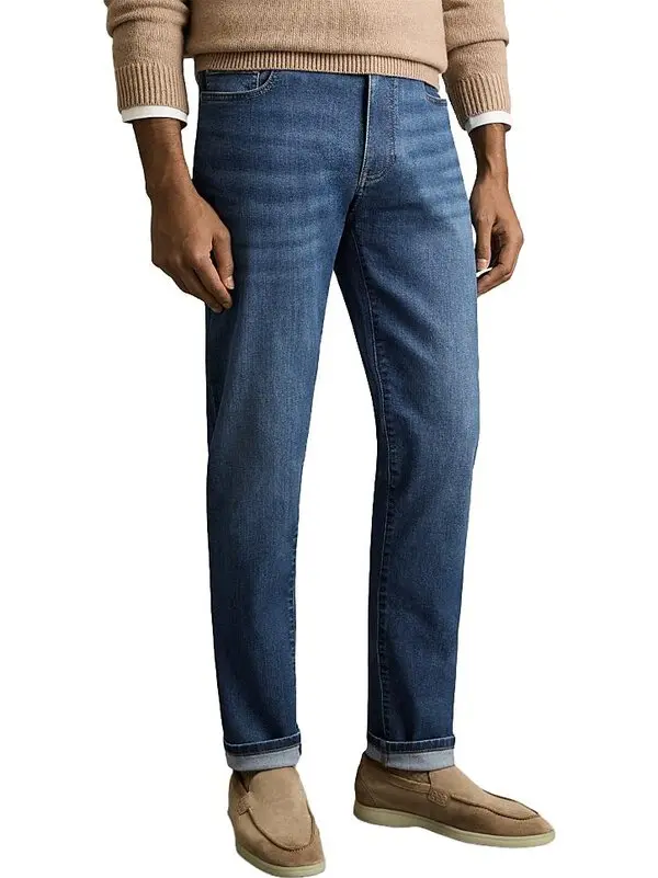 REISS Tapered Slim Fit Jeans - Mid Blue Wash
