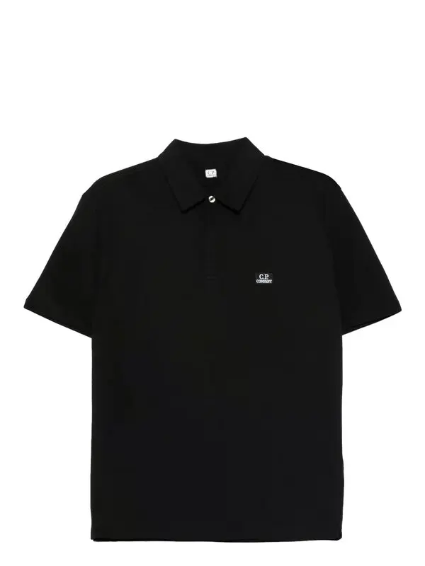 C.P. COMPANY Logo-patch Polo Shirt - Black