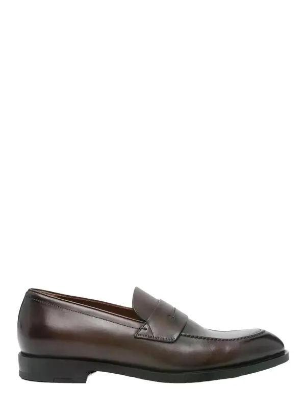 Zegna Leather Penny Loafers - Brown