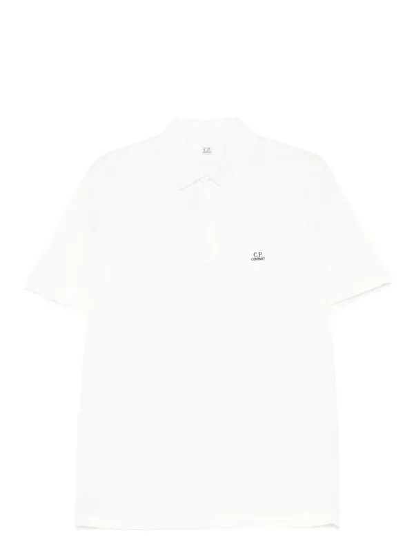 C.P. COMPANY Logo-patch Polo Shirt - White