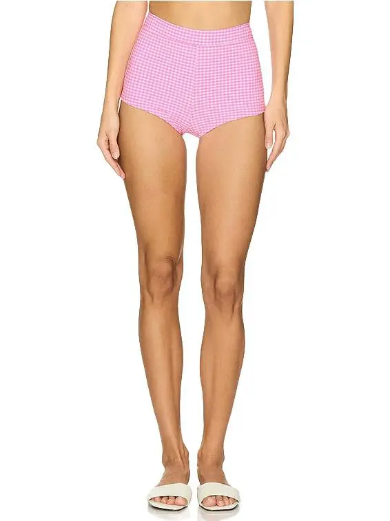 KULANI KINIS Cheeky Retro Swim Short - Pink Diva