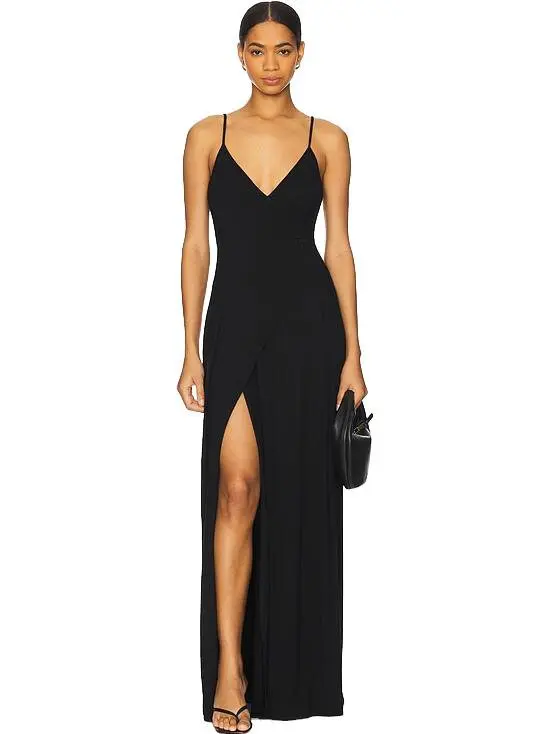Bevza Wrap Sundress - Black