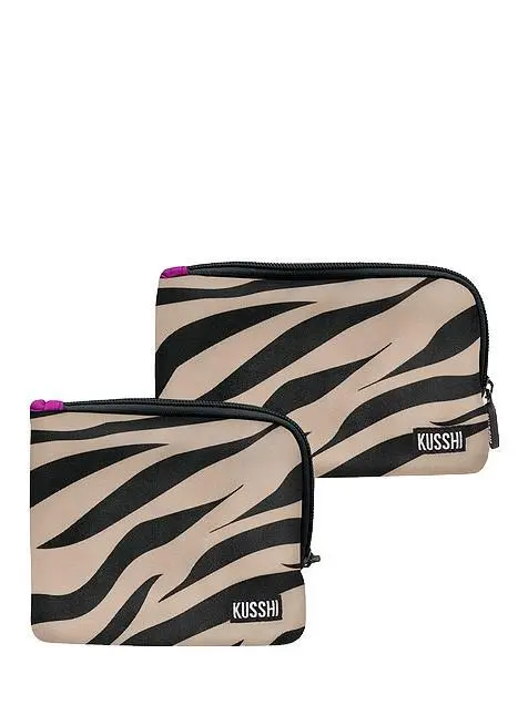KUSSHI On-the-go Pouch Set - Zebra