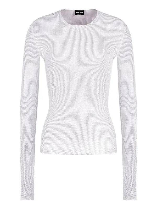 Giorgio Armani Stretch Viscose Blend Jumper - Grey