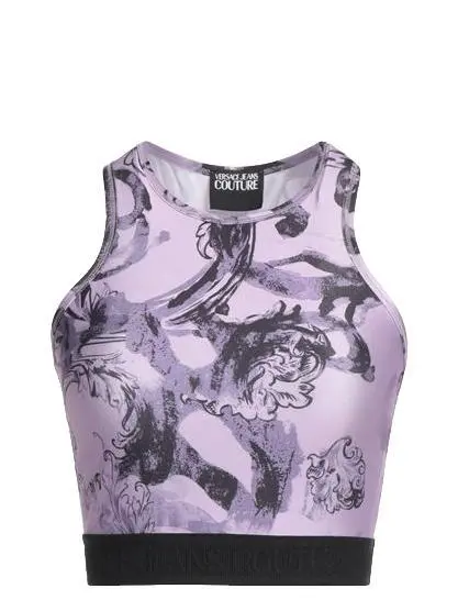 Versace Crop Top With Signature Print - Purple