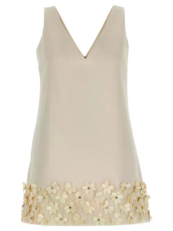 SELF-PORTRAIT Sequin-embellished Crepe Mini Dress - Neutrals