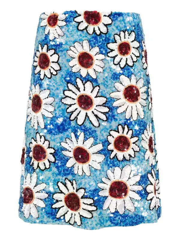 Ashish Sequin Skirt - Blue