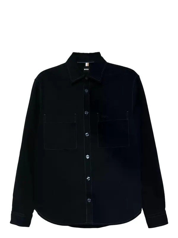 BOSS Logo-embroidered Shirt - Blue