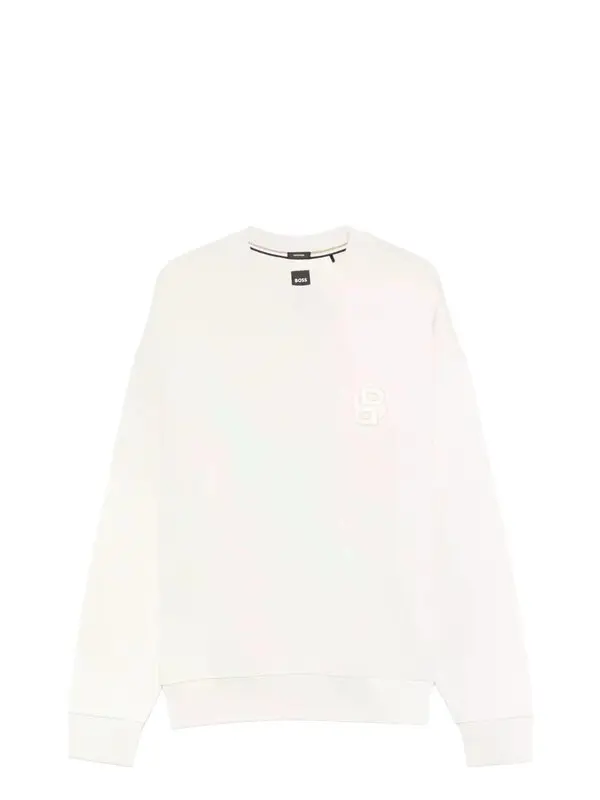 BOSS Double B Cotton Sweatshirt - Neutrals