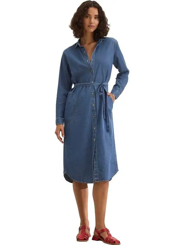Velvet By Graham & Spencer Izmir Chambray Shirt Dress - Blue