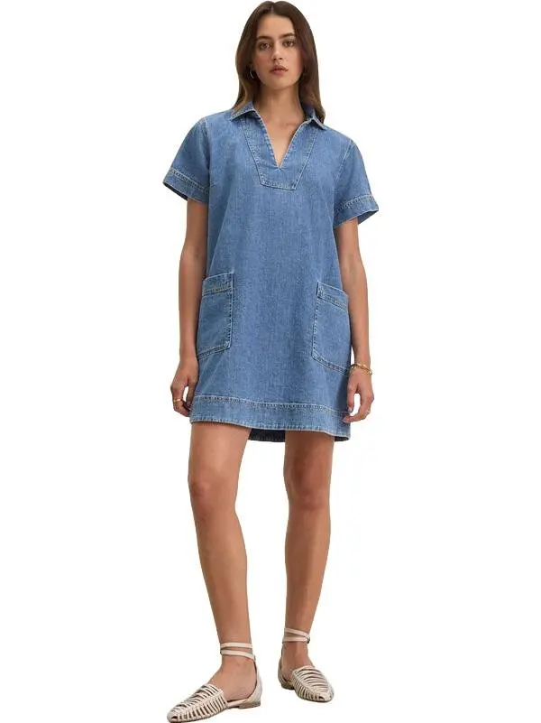 Velvet By Graham & Spencer Delana Denim Mini Dress - Navy