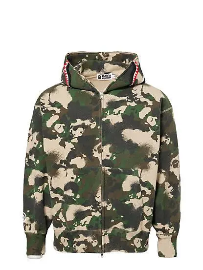 A BATHING APE Camouflage Relaxed-fit Cotton-jersey Hoody - Green