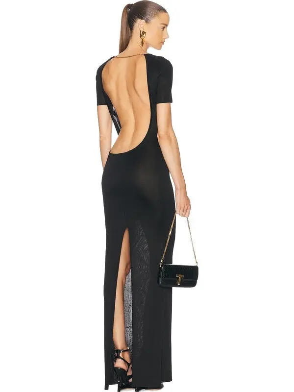 TOM FORD Cut Out Long Dress - Black